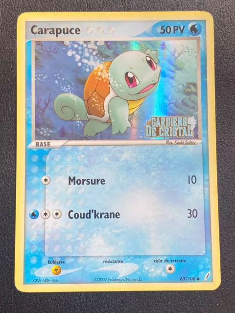 CARTE POKEMON FR Ex Gardiens De Cristal - Carapuce 63/100 Commune Reverse - Tbe EUR 19,90 ...