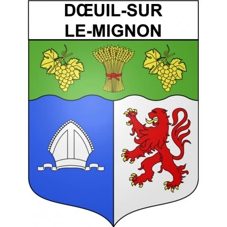 DŒUIL-SUR-LE-MIGNON 17 VILLE Stickers blason autocollant adhésif Taille:12 cm EUR 3,99 - PicClick FR