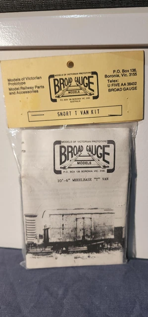 BGM BROAD GAUGE Models HO scale VICTORIAN RAILWAYS SHORT T VAN KIT ...