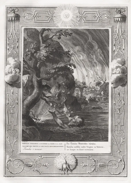 TANTALUS TANTALOS MYTHOLOGIE Greek mythology Kupferstich engraving ...