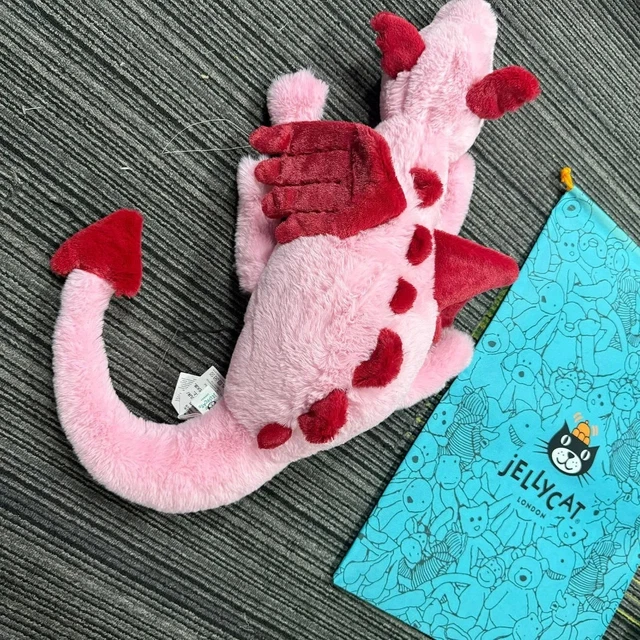 JELLYCAT CRIMSON HEART Dragon: 50cm/66cm Romantic Valentine's Day Plush ...