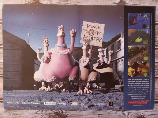 CHICKEN RUN PS1 Dreamcast 2000 Vintage Print Ad/Poster Official ...