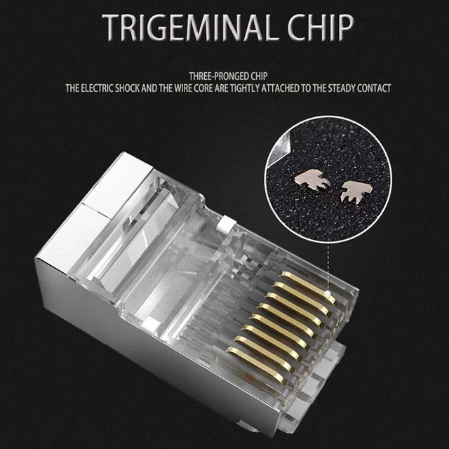 NETWORK CAT6 RJ45 Connector Modular Ethernet Terminals Ethernet Cable ...