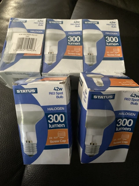 R63 SPOTLIGHT BULB Es/E27 Screw In Silver Top 42W X5 Job Lot Bundle ...