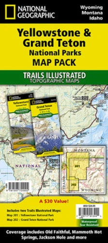 YELLOWSTONE/GRAND TETON NATIONAL Parks, Map Pack Bundle: Trails ...