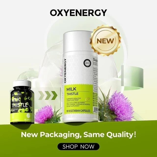 OXYENERGY MILK THISTLE 90Ct Colon Cleanse Detox Liver Repair Natural ...
