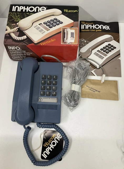 BOXED UNUSED BLUE Tremolo British Telecom Phone BT Tremolo Telephone ...