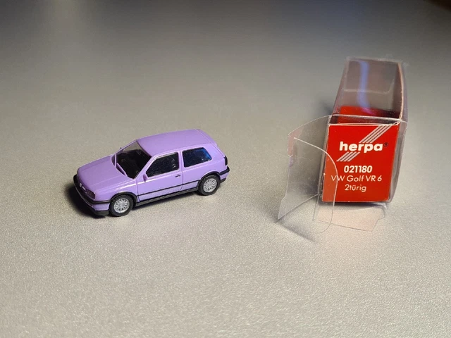 HERPA 1:87 / H0 #021180 Volkswagen VW Golf 3 VR6 lila 2-türig mit OVP ...