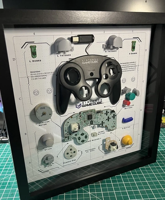 NINTENDO GAMECUBE BLACK Controller Original Teardown Wall Frame $250.00 ...