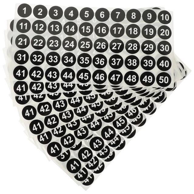 10 SHEETS NUMBERED Sticker for Classification Labels Stickers Office ...