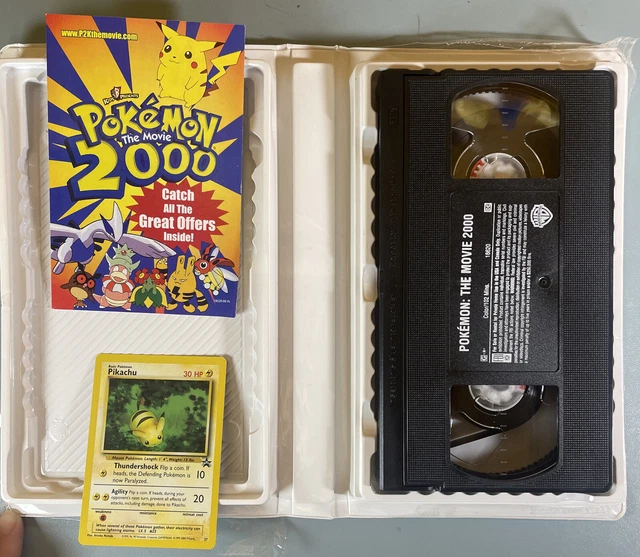 POKÉMON 2000 THE Movie VHS w/ Original Card & Coin Clamshell Pikachu ...