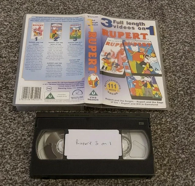 RUPERT THE BEAR Rupert 3 On 1 Bumper Edition Pal Vhs Video Kids ...