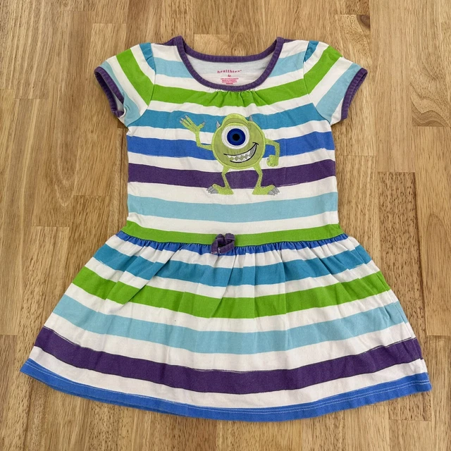 GIRLS CUSTOM MONSTERS Inc Mike Wazowski Dress Size 4T Embroidered £11. ...