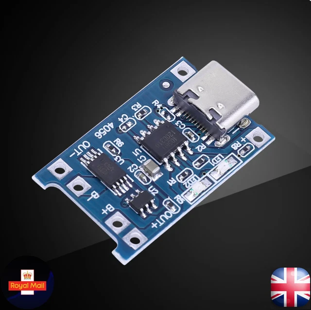 18650 LITHIUM BATTERY Charger Module TP4056 5V 1A TYPE C USB £1.99 ...