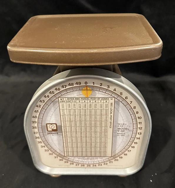VINTAGE PELOUZE SCALE Model Y50 50 lb x 2 oz Postal Scale from 1981 ...