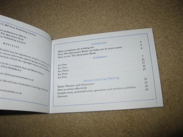 MACBETH QUOTATION BANK GCSE Study Book Revision Guide English ...