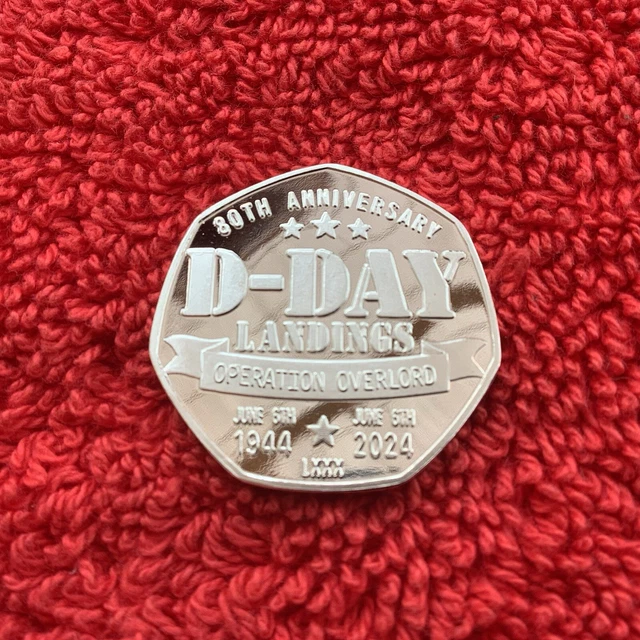 D-DAY 80TH ANNIVERSARY commemorative Coin Shaped Like A 50p £4.00 ...