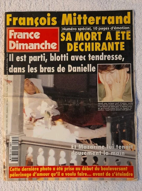 FRANCE DIMANCHE & Francois Mitterrand :Sa Mort A Ete Dechirante EUR 4 ...