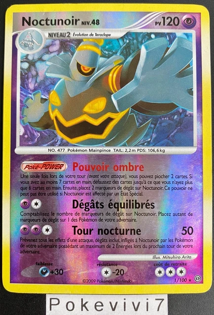 CARTE POKEMON NOCTUNOIR 1/100 Holo Reverse Diamant et Perle Tempête D&P ...
