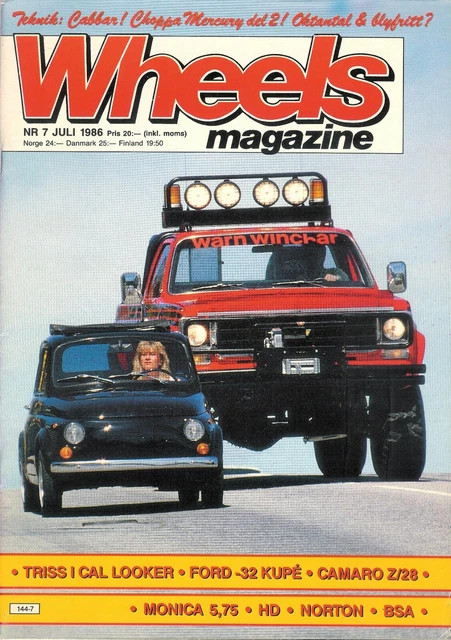 VINTAGE JULY 1986 Wheels Hot Rod and Classic Car Motorcycle Magazine in ...