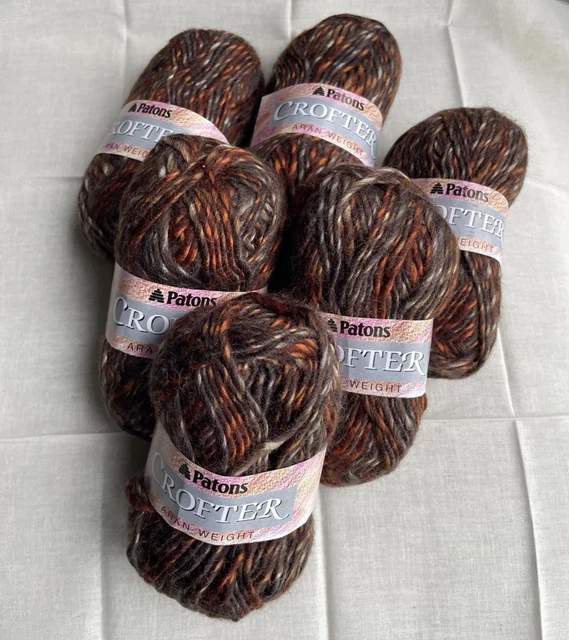 PATONS CROFTER ARAN Weight Yarn 6 x 50g Balls 60% Wool 40% Acrylic ...