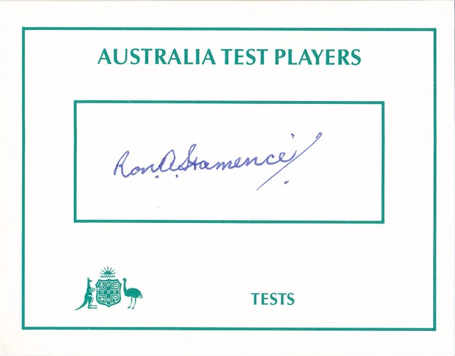AUSTRALIA CRICKET RON HAMENCE Signed Test PLAYERS Card b.1915 d.2010 £ ...