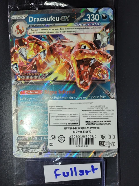 CARTE POKÉMON DRACAUFEU EX 125/197 Jumbo Flammes Obsidiennes NEUF FR ...