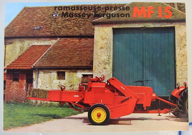 PROSPECTUS BROCHURE MASSEY Ferguson Presse MF 15 moissonneuse combine tracteur EUR 19,99 ...
