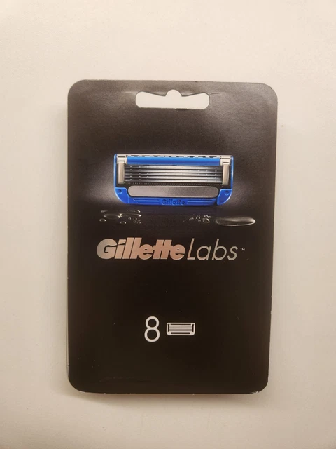 GILLETTE LABS HEATED Men's Razor Spare Blade 8 pcs Shaving Razor ...