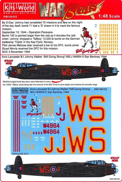 KITS WORLD DECALS 1/48 AVRO LANCASTER B.I Still Going Strong EUR 14,36 ...