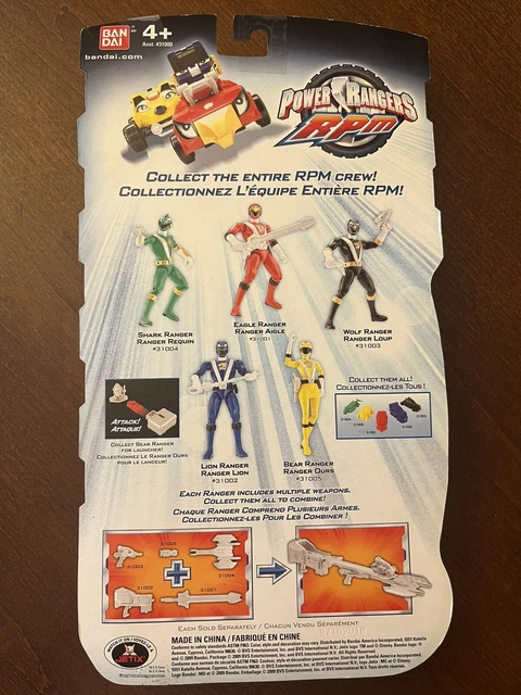 POWER RANGERS RPM Full Throttle Yellow Bear Ranger New 5" Factory ...