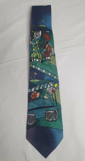 VINTAGE 1993 CARTOON Corner Tom And Jerry Playing Golf Silk Tie $19.99 ...
