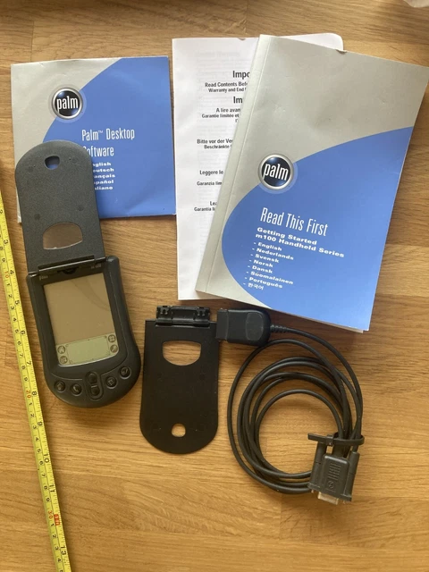 PALM M100 ORGANISER retro classic vintage handheld PDA lids cable ...
