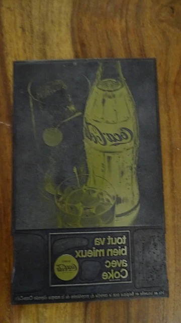 RARE PLV COCA Cola Tampon Matrice Tout Va Bien Mieux Coke Plaque Metal ...