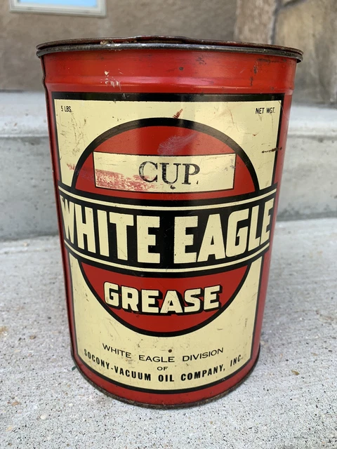 VINTAGE WHITE EAGLE Grease Tin Socony Oil Company Can $475.00 - PicClick CA