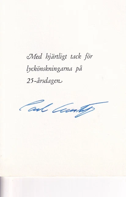 CARL GUSTAF XVI. - König von Schweden - Danksagungskarte - original ...