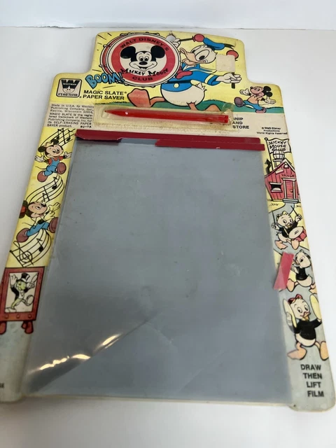 MOUSE CLUB& WHITMAN Magic Slate Disney Tv Show Vintage 1960'S + Stylus ...