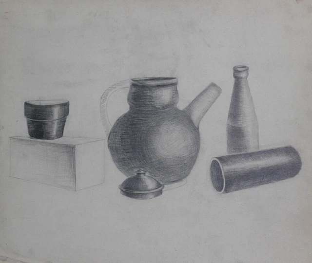 ANCIEN DESSIN ORIGINAL au crayon nature morte EUR 95,61 - PicClick FR