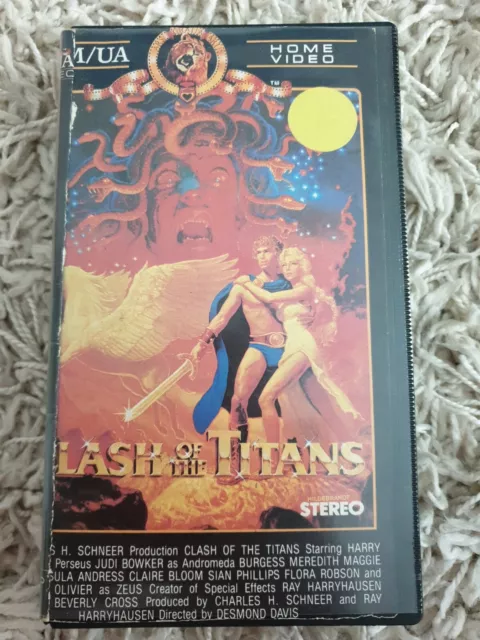 CLASH OF THE Titans VHS 1981 MGM/CBS home video Harry Hamlin Ex Rental ... CLASH OF THE Titans VHS 1981 MGM/CBS home video Harry Hamlin Ex Rental ...