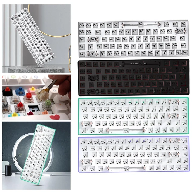 68 KEYS MECHANICAL Keyboard DIY Kit 3/5Pin Hotswap Gaming Wireless ...