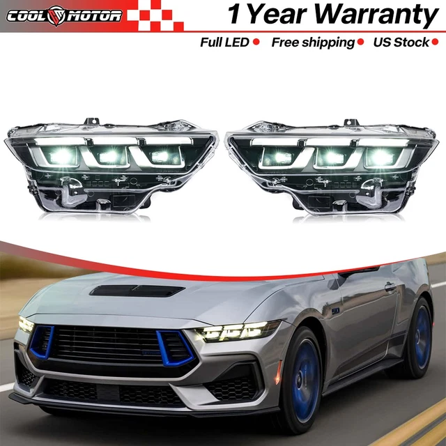 DYNAMIC LED PROJECTOR Headlights For 2024 2025 Ford Mustang Front Lamps ...