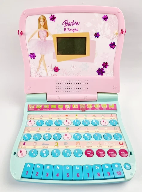 BARBIE B BRIGHT Mattel Childrens Electronic Talking Educational Laptop ...