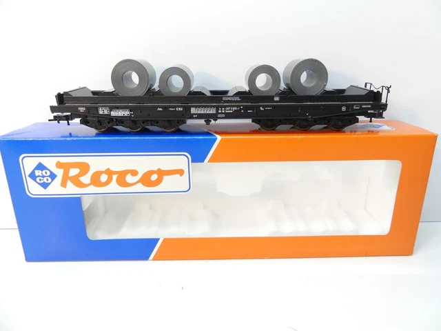 ROCO H0 46553 Schwerlastwagen mit Coils, DB, DC, NEM, NEU in OVP #55013 ...