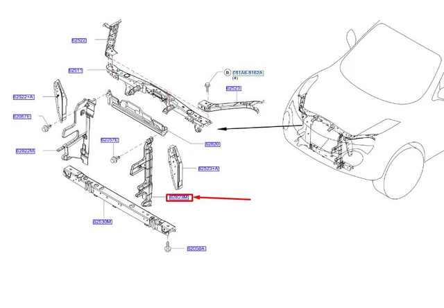 NISSAN JUKE F15 Guide d'air de radiateur avant gauche 62823BV83A NEUF ORIGINAL EUR 60,40 ...