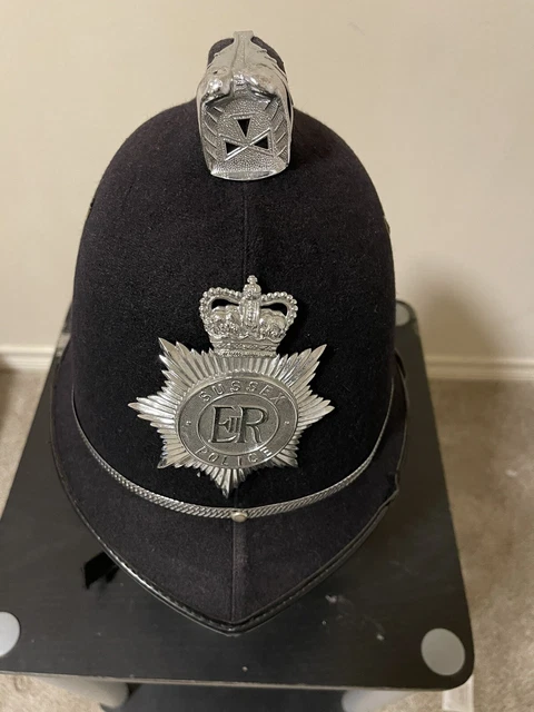 GENUINE VINTAGE BRITISH Sussex Police Bobby Hat/ Helmet £110.02 ...