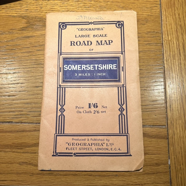 POCKET ROAD MAP "GEOGRAPHIA" LARGE SCALE ROAD MAP OF SOMERSETSHIRE £12. ...