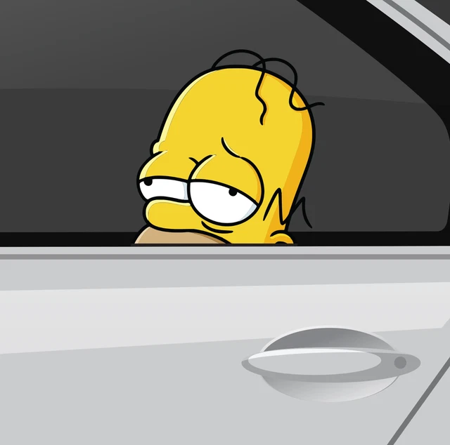 HOMER SIMPSON PEEKING Window Sticker Fan Art VINYL DECAL GRAPHIC FUNNY ...