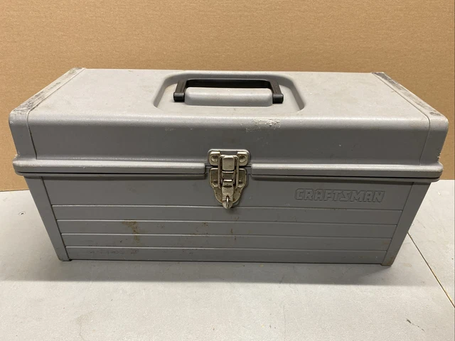 VINTAGE CRAFTSMAN 16 inch Plastic Tool Box with Tool Tray Grey 9-65081 ...