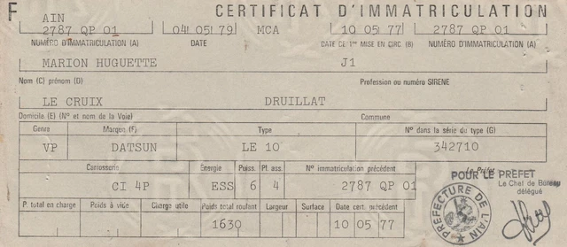 VIEUX DOCUMENT POUR Voiture Peugeot EUR 16,00 - PicClick FR