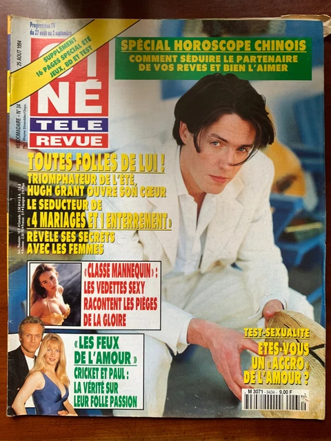 CINÉ TÉLÉ REVUE 25/08/1994; Hugh Grant/ V. Jannot/ G. Klein/ E. Barclay/ Bardot EUR 5,00 ...